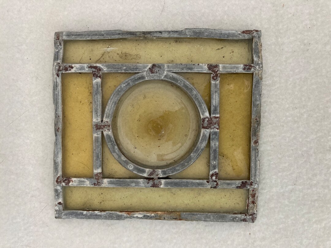 Antique Amber Stained Glass Hardware Salvage Panel Rondel - Etsy