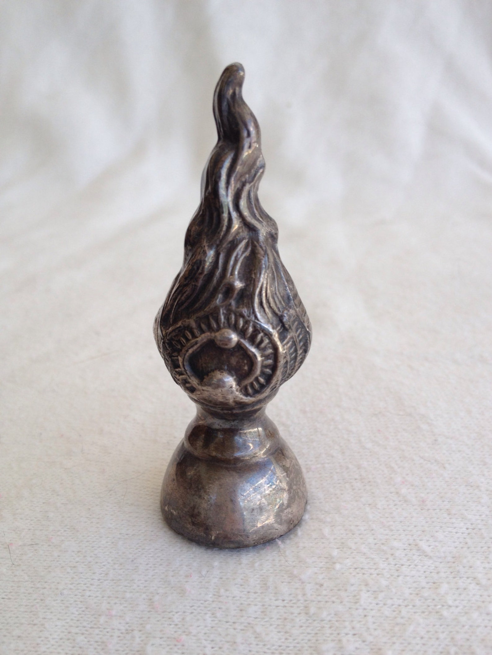 Vintage Silver Toned Metal Flaming Lamp Topper Finial | Etsy