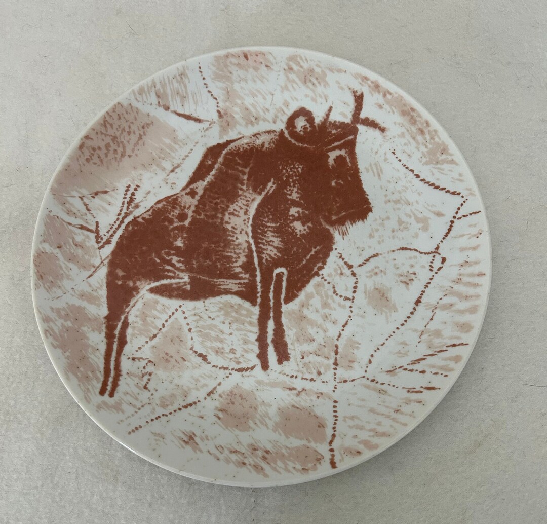 Vintage Shafford Primitive Collection Buffalo Porcelain Salad Luncheon ...