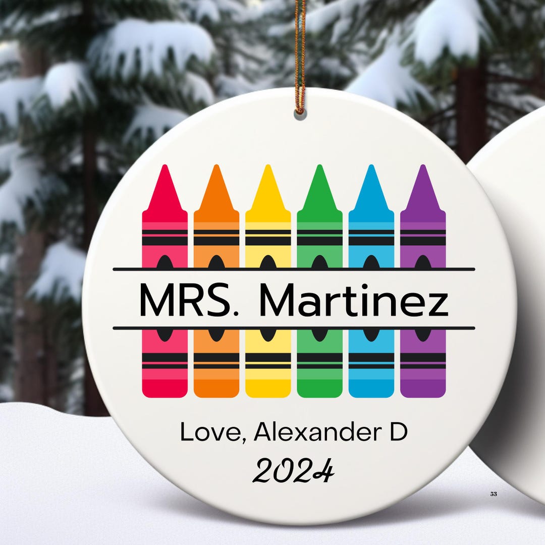 Personalized Teacher Christmas Ornament - Custom Crayon Ornament for ...