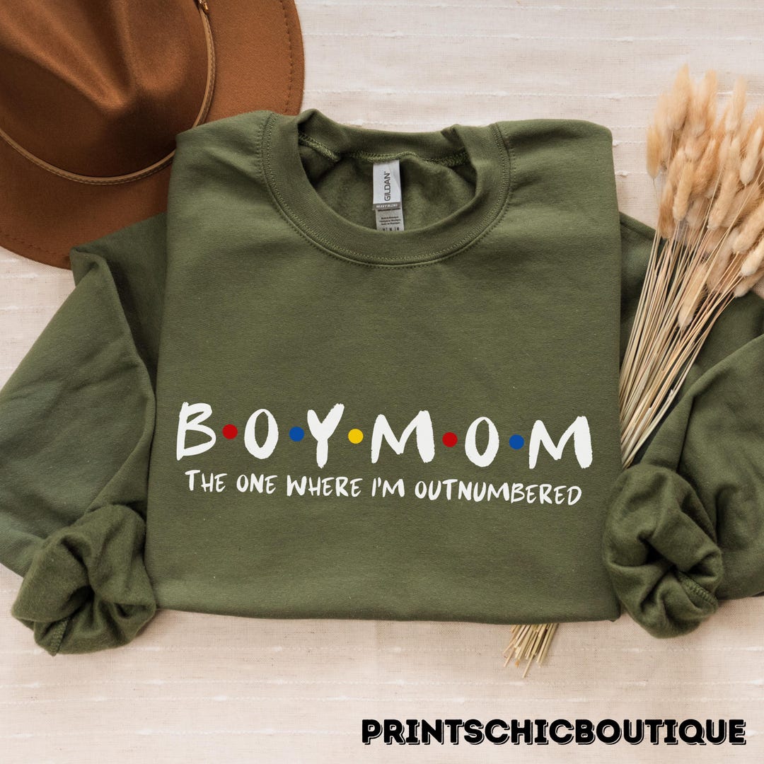Boy Mom the One Where I'm Outnumbered Sweatshirt,boy Mom T-shirt ...