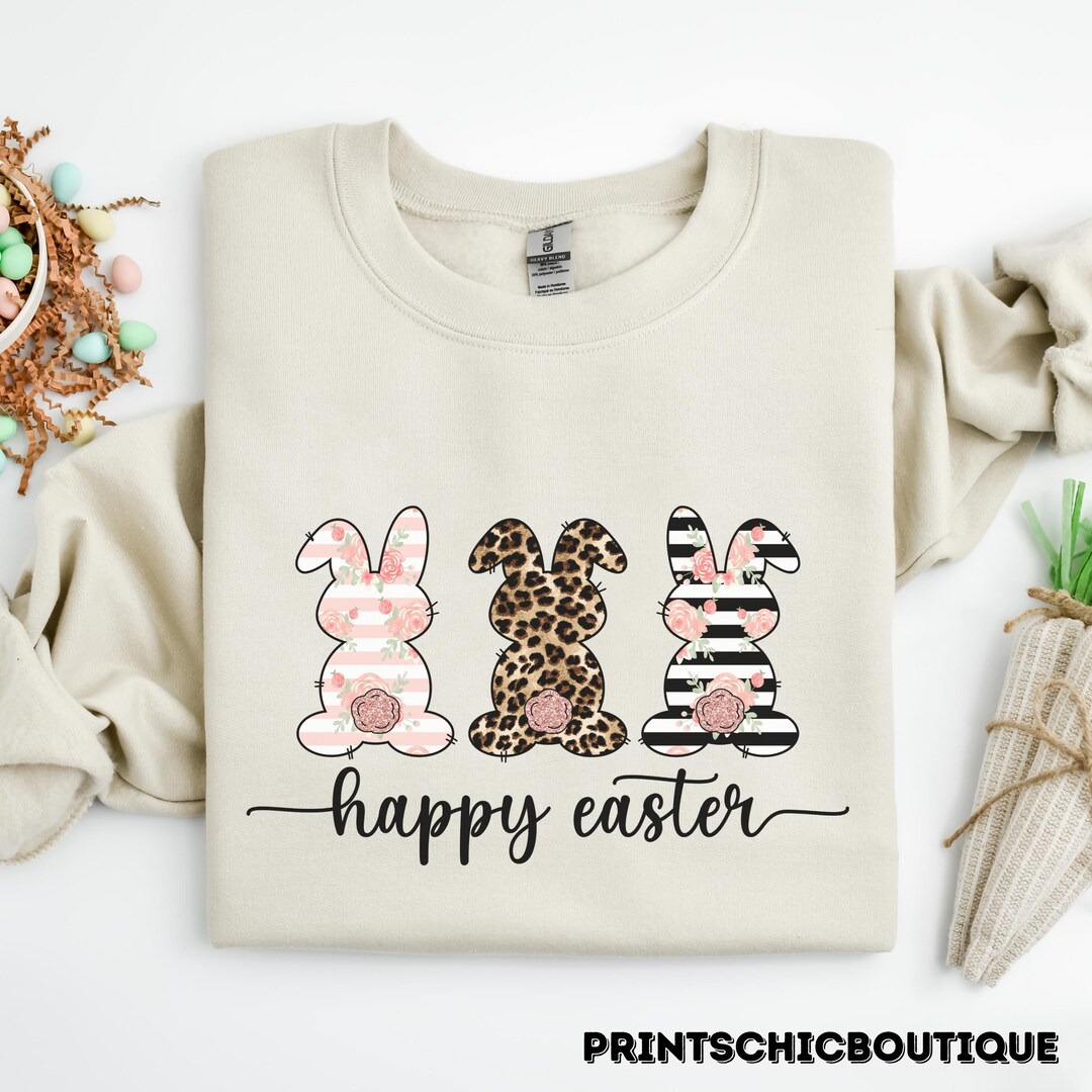 Happy Easter Sweatshirt, Happy Easter Bunnies Shirt,bunny Shirt,easter ...