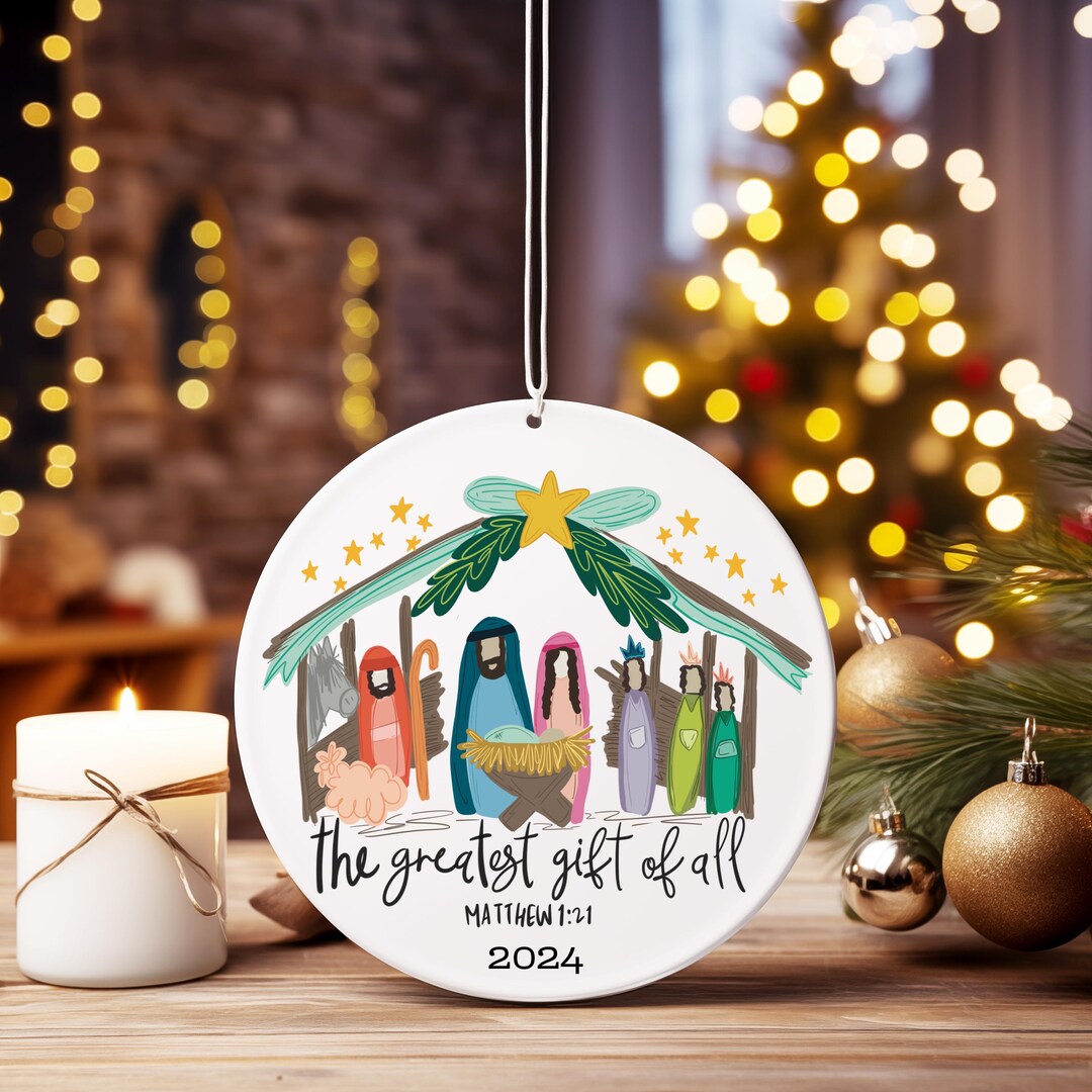 Nativity Christmas Ornament , the Greatest Gift of All Ornament ...