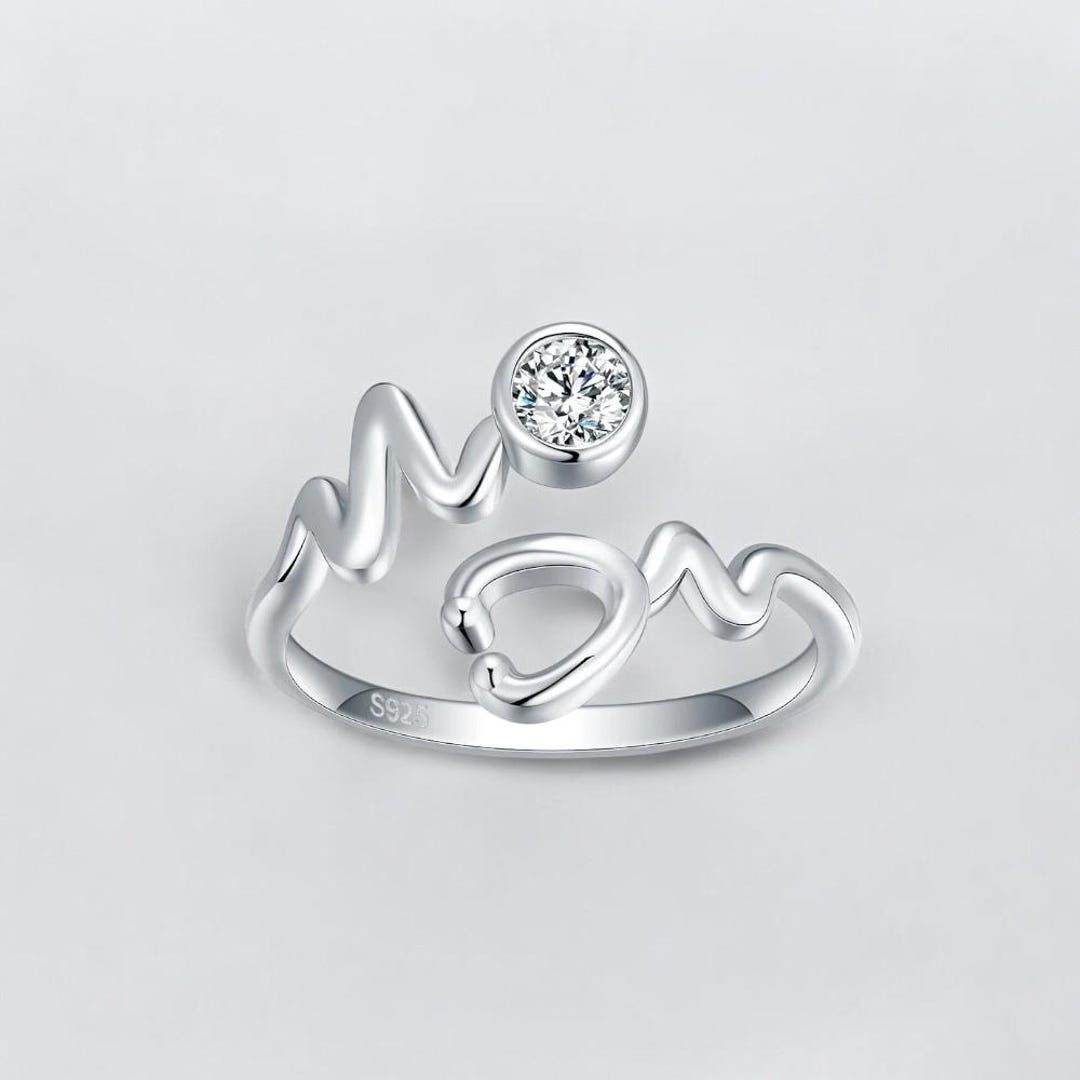 Stethoscope Ring, 925 Sterling Silver, Adjustable Ring, Medical ...