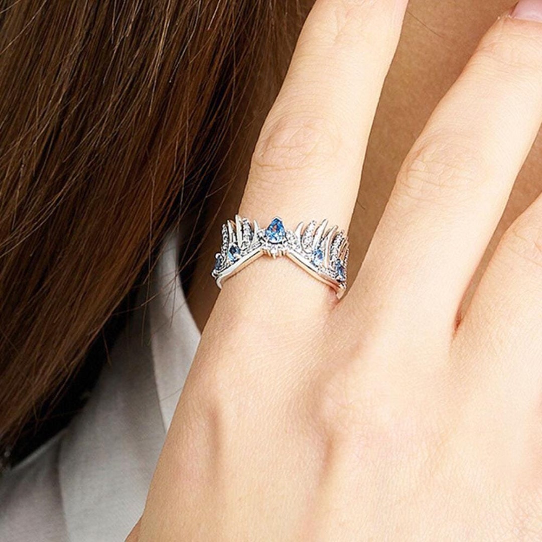 Phoenix Ring, 925 Sterling Silver, Rose Gold Wings Ring, Cocktail Ring With Stones, Lucky ...