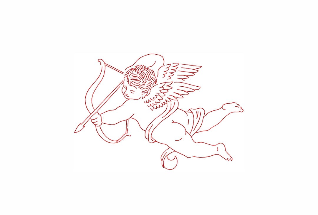 Cupid Machine Embroidery Design. 7 Sizes. Cupid Valentines Day Gift ...