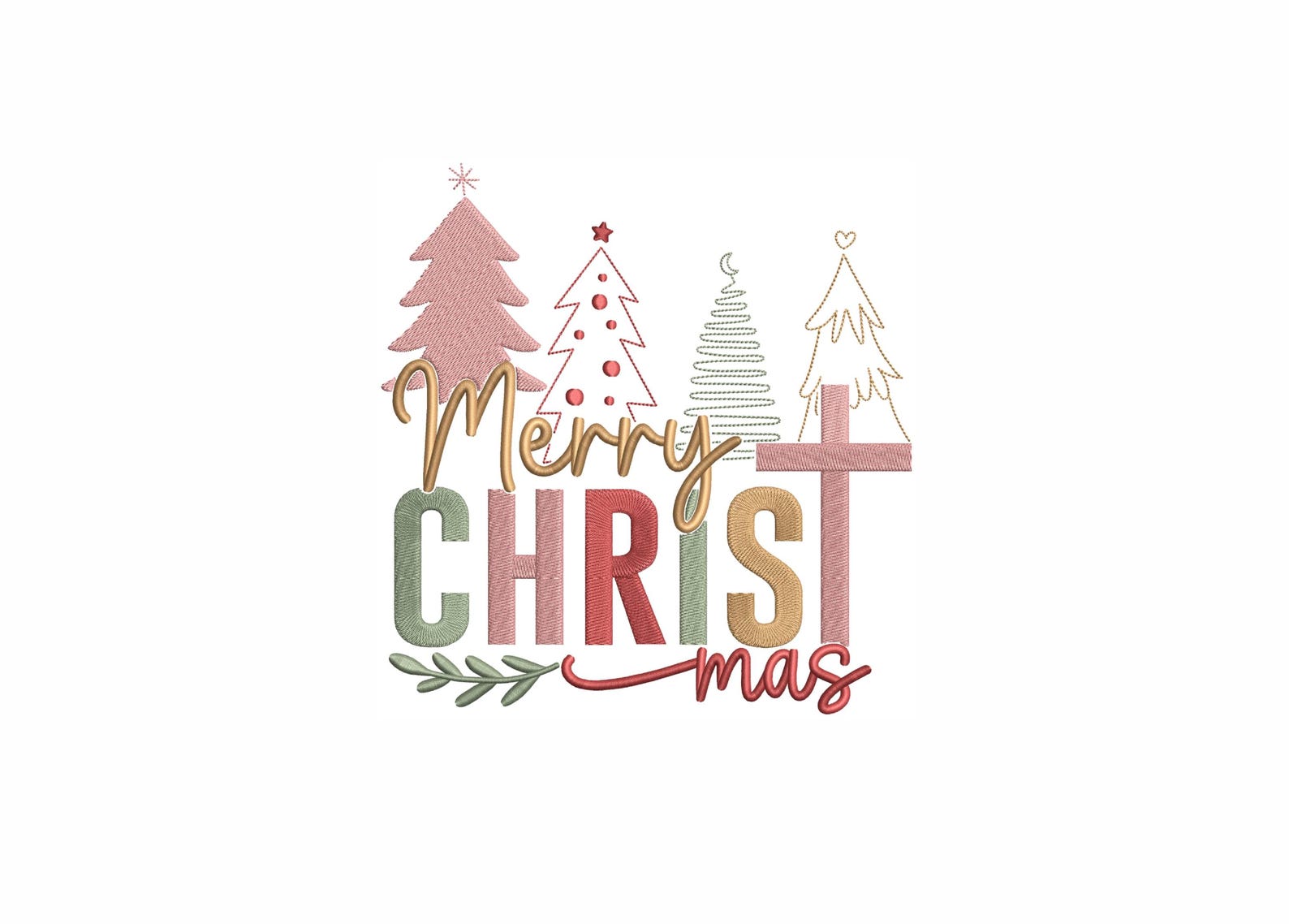 Merry Christmas Machine Embroidery Design. 6 Sizes. Christian Christmas ...