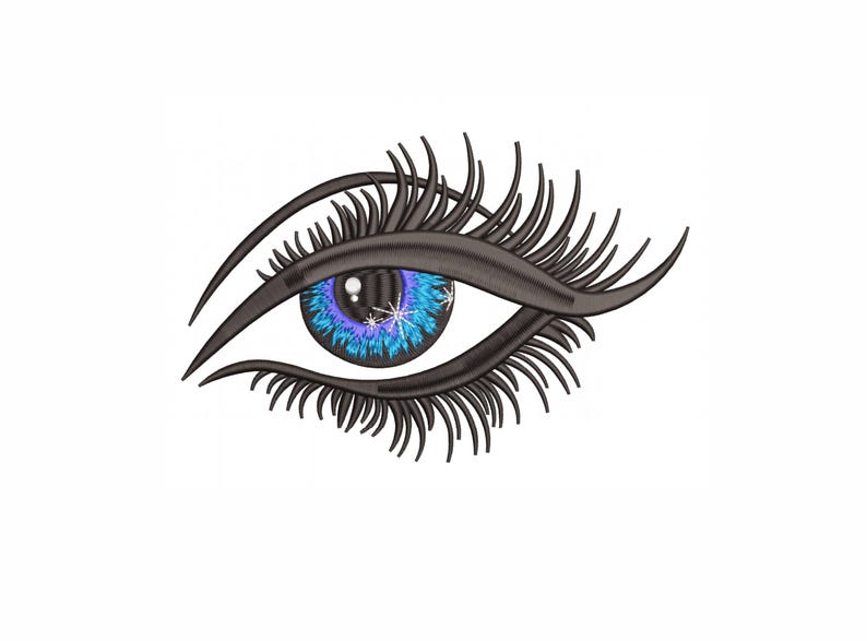 Eye Machine Embroidery Design. 5 Sizes. Blue Eye Embroidery Design ...