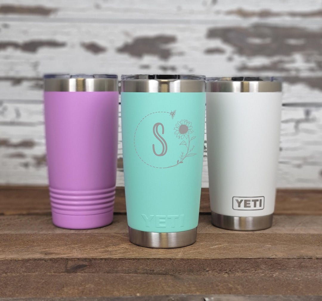 Personalized Engraved YETI® 20oz or Polar Camel 20oz Tumbler, Sunflower ...