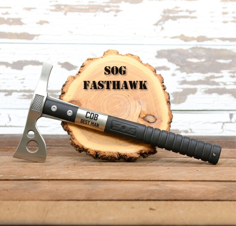 Personalized SOG Fasthawk Silver Axe Camping Groomsman - Etsy