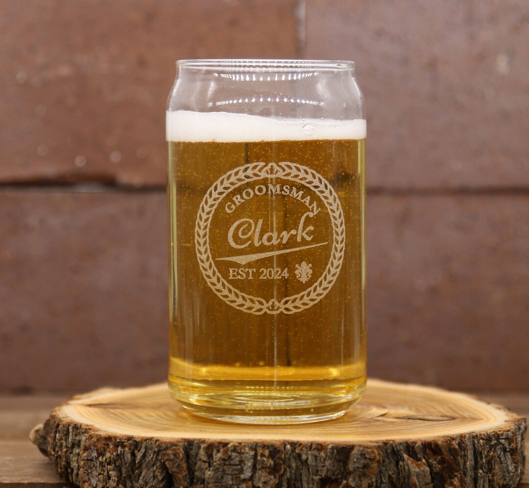 16 Oz. Can Glass, Beer Glass, Celebration, Groomsmen Gifts, Best Man ...
