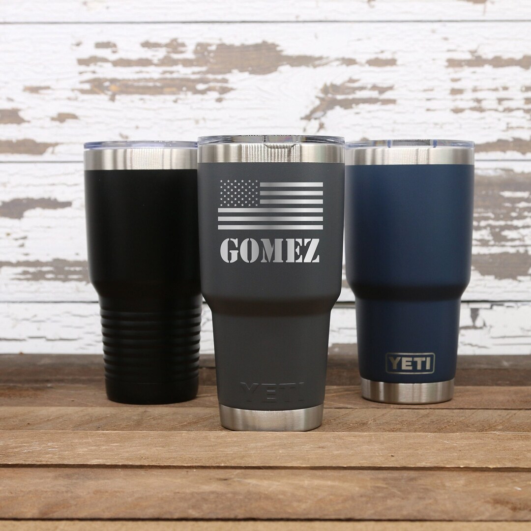 Personalized Custom Engraved Yeti 30oz Or Polar Camel 30oz Tumbler Flag