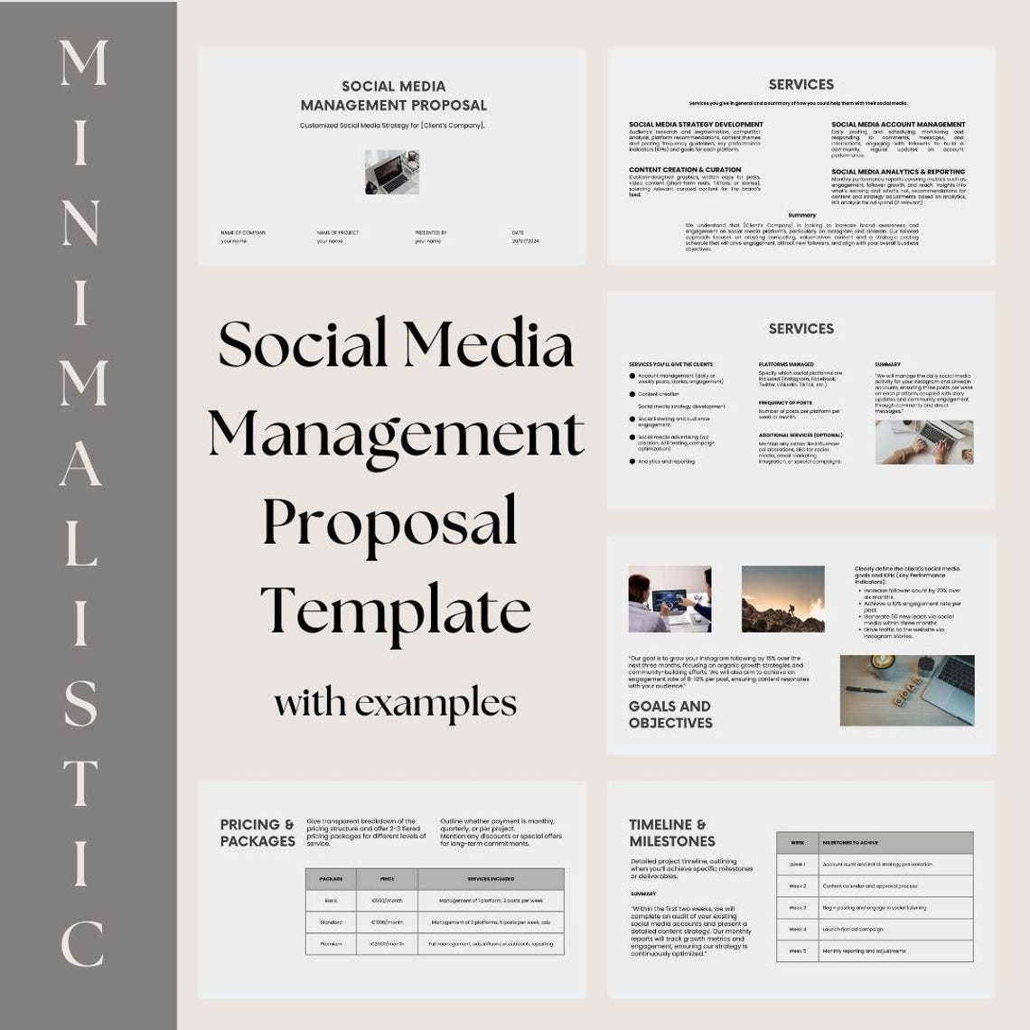 Social Media Management Client Proposal, Customizable Template, Social ...