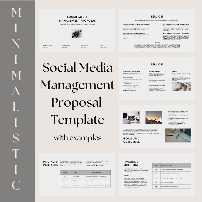 Social Media Management Client Proposal, Customizable Template, Social ...