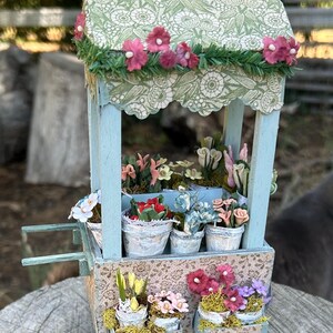 Handmade Miniature Flower Cart Diorama: Home Desk Decor - Etsy