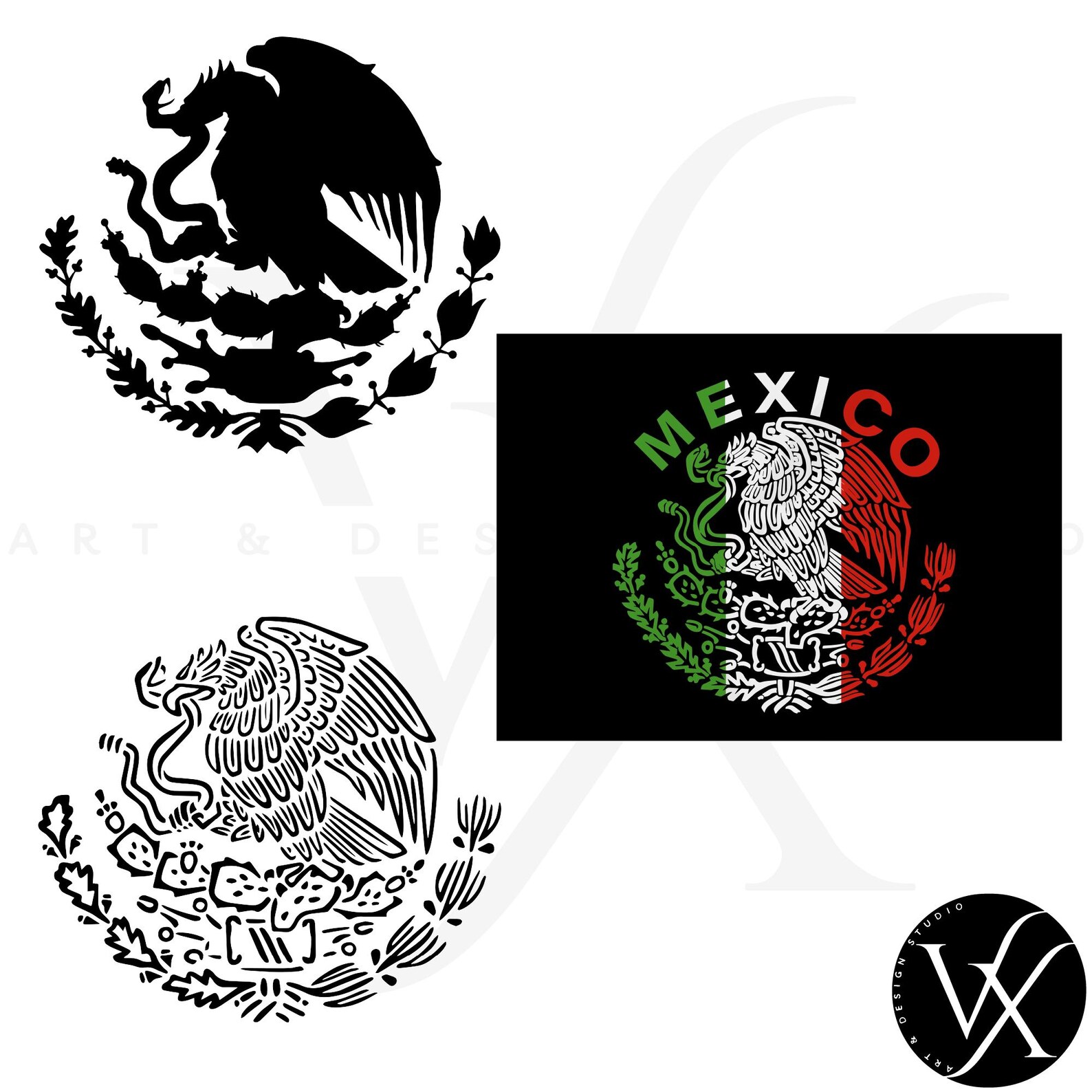 Mexico Bundle, Mexican Coat of Arms, Mexican Eagle, Mexico, Mexico ...
