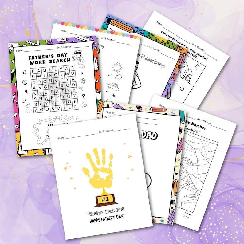 Printable Father's Day Activity Sheets for Kids Preschool Fathers Day ...