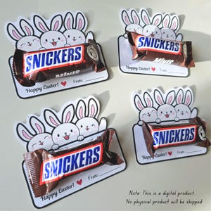 Printable Easter Bunny Favor Tag for Kids, Classroom Easter Treat Tags ...