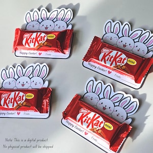 Printable Easter Bunny Favor Tag for Kids, Classroom Easter Treat Tags ...