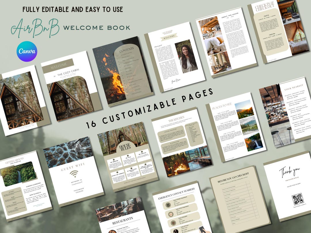 Editable Airbnb Welcome Book Template Airbnb Welcome Guide Vacation ...