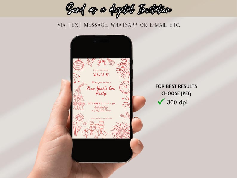 Editable New Years Eve Party Invitation, 2025 New Year Countdown ...