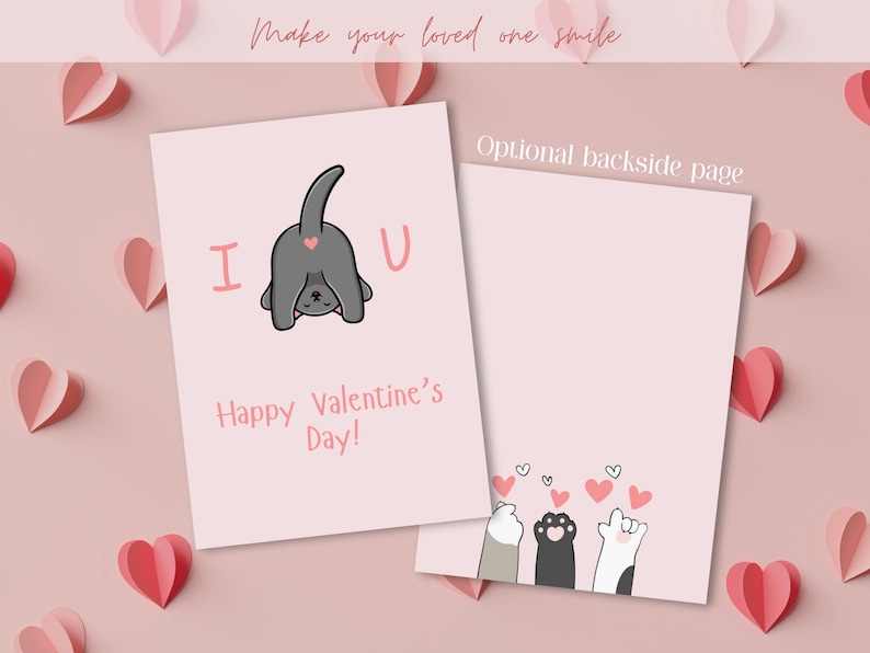 Funny Cat Valentine's Day Card: Editable Template (digital Download) - Etsy