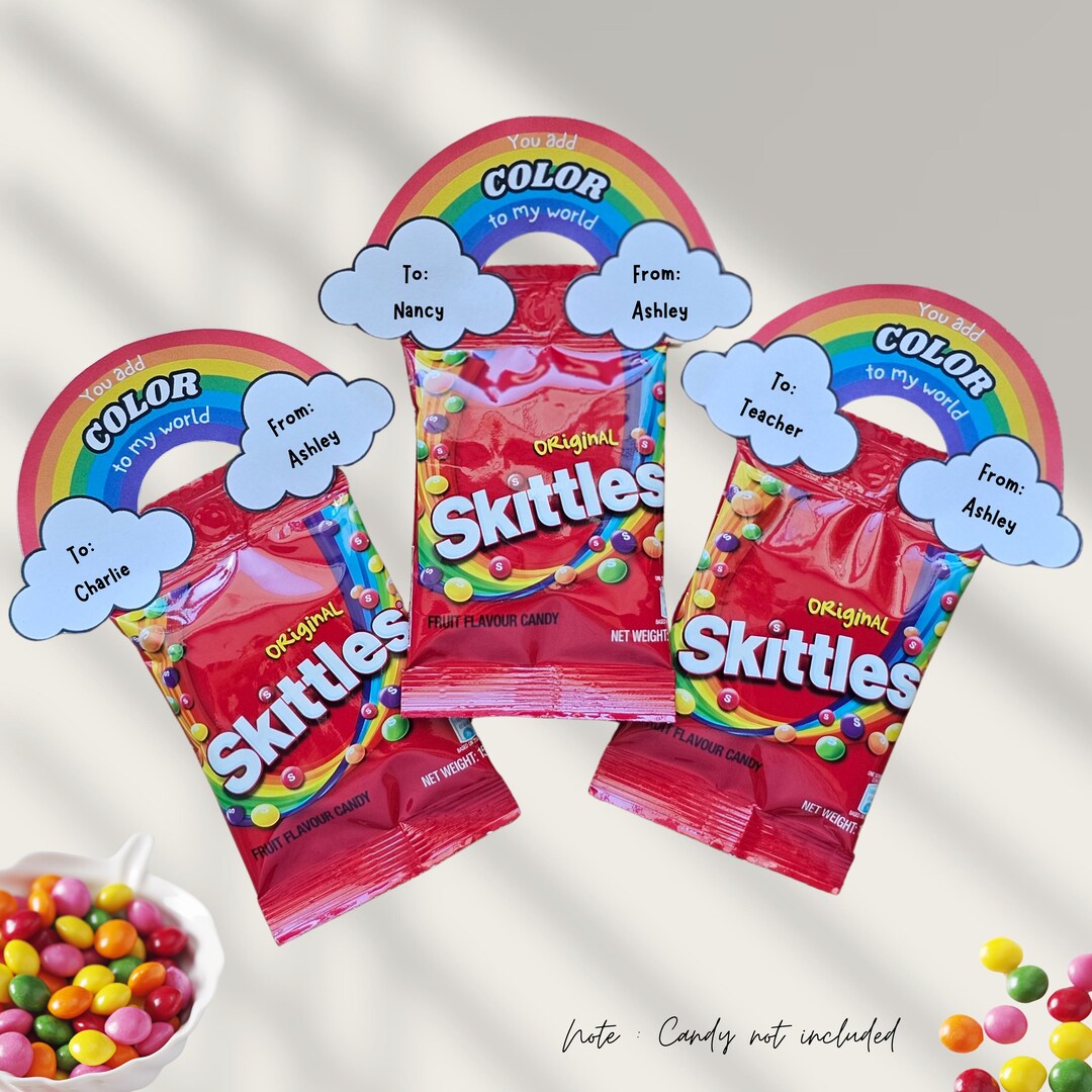 Printable You Color My World Rainbow Party Favor, Classroom Favor Tag ...