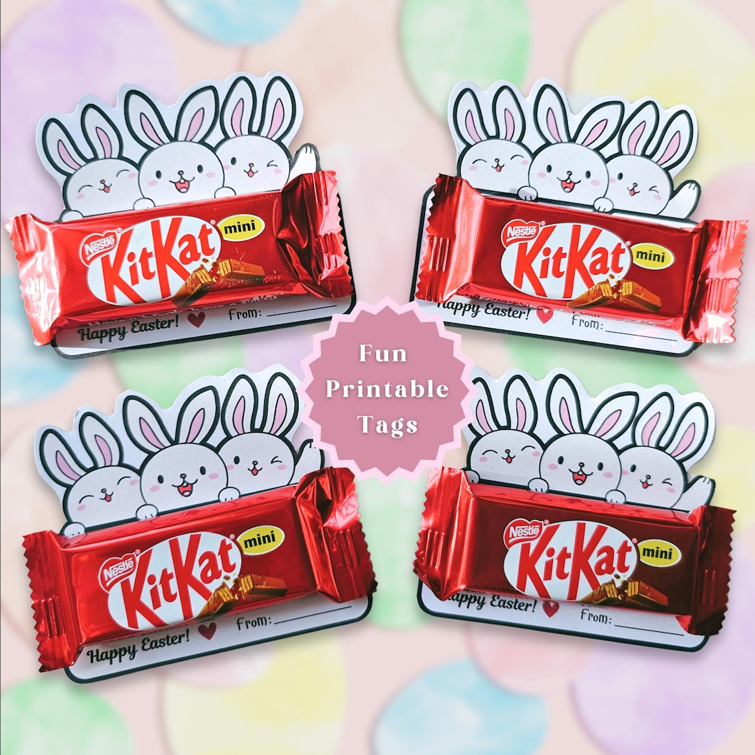 Printable Easter Bunny Favor Tag for Kids, Classroom Easter Treat Tags ...