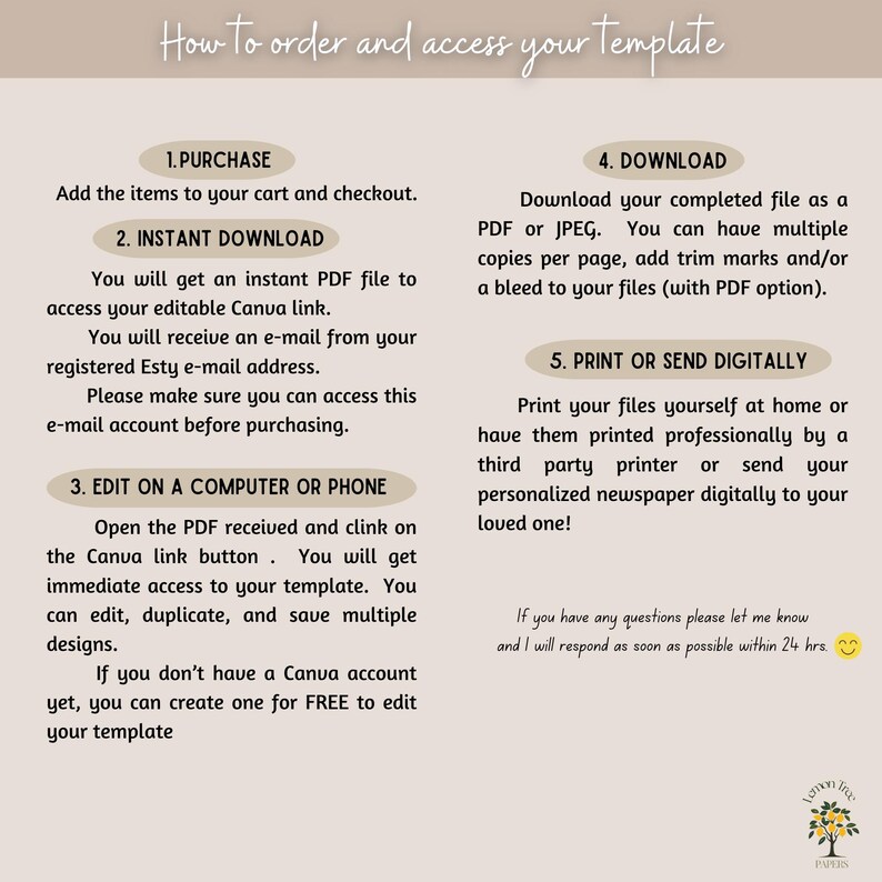 Editable Mother's Day Newspaper Template: DIY Gift for Mom (digital ...
