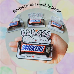 Printable Easter Bunny Favor Tag for Kids, Classroom Easter Treat Tags ...