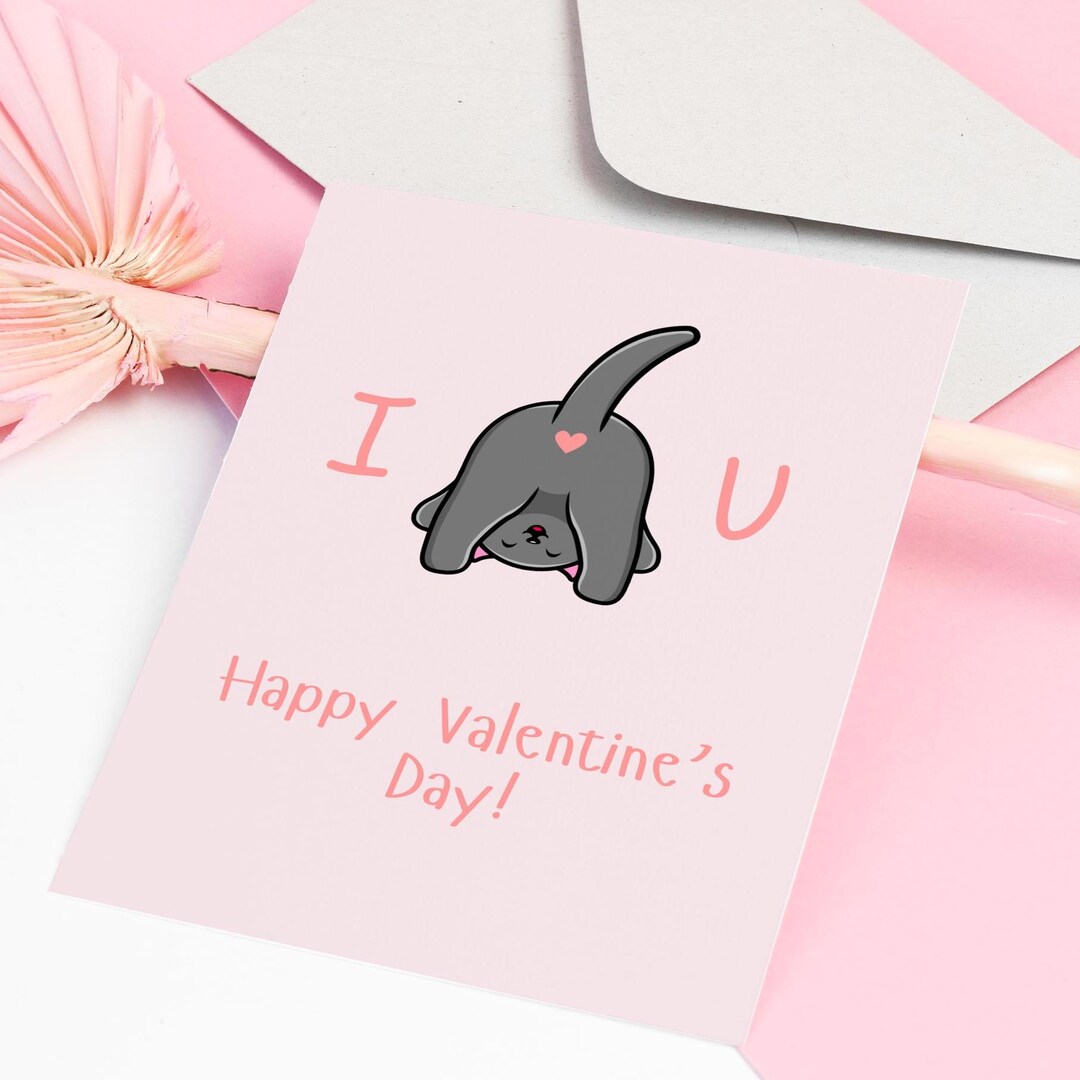 Funny Cat Valentine's Day Card: Editable Template (digital Download) - Etsy