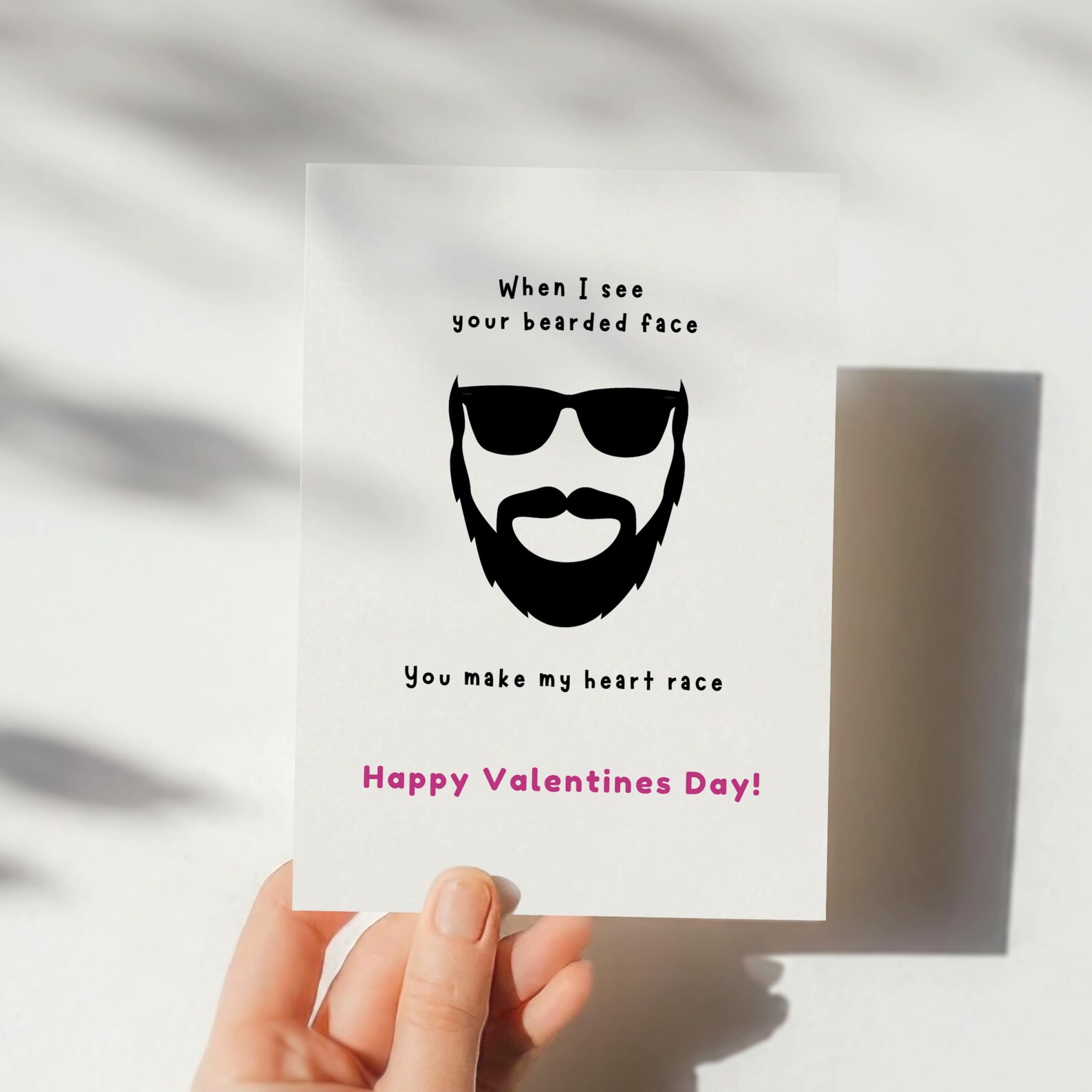Funny Beard Valentine Card for Husband | Printable Editable Anniversary ...