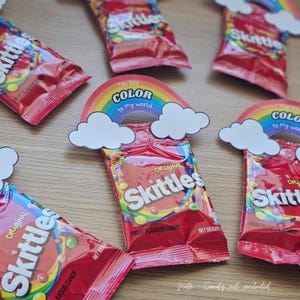 Skittles Rainbow Valentine Favor Printable | Classroom Valentine for ...