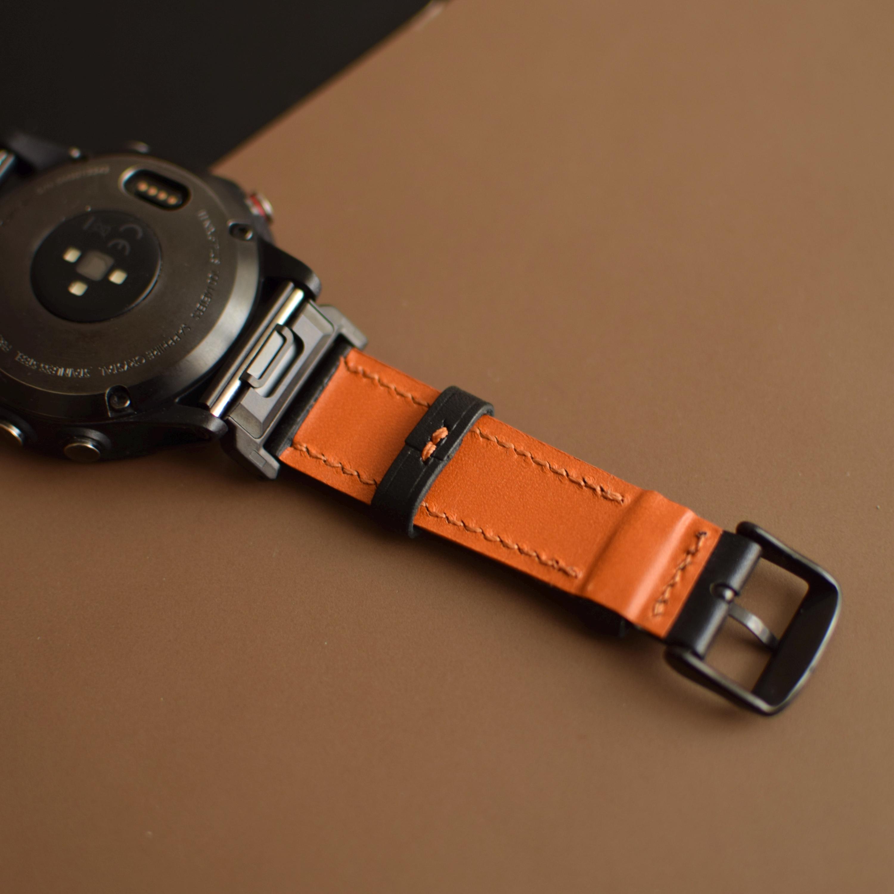 Garmin Leather Watch Strap Garmin Qwikfit Personalised Band Fenix 5, 6 ...