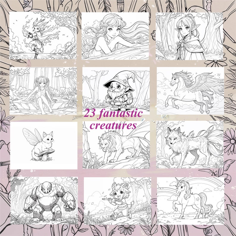 Fairies & Creatures of the Enchanted Forest | 70+ Printable Coloring ...