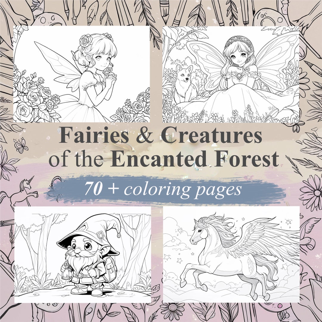 Fairies & Creatures of the Enchanted Forest | 70+ Printable Coloring ...