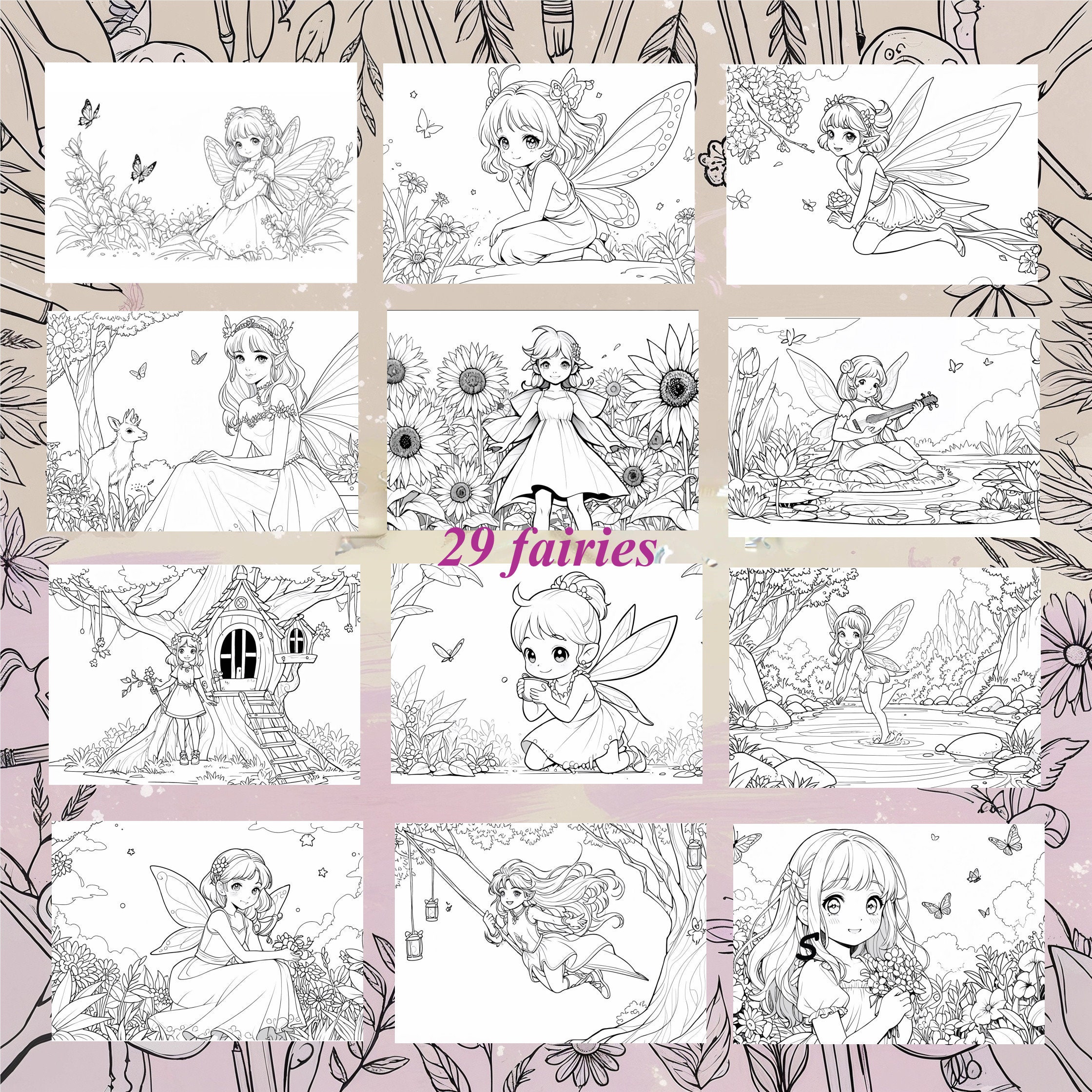 Fairies & Creatures of the Enchanted Forest | 70+ Printable Coloring ...