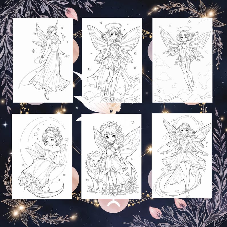 Zodiac Fairy Collection | 35 Printable Coloring Pages for Kids, Adults ...