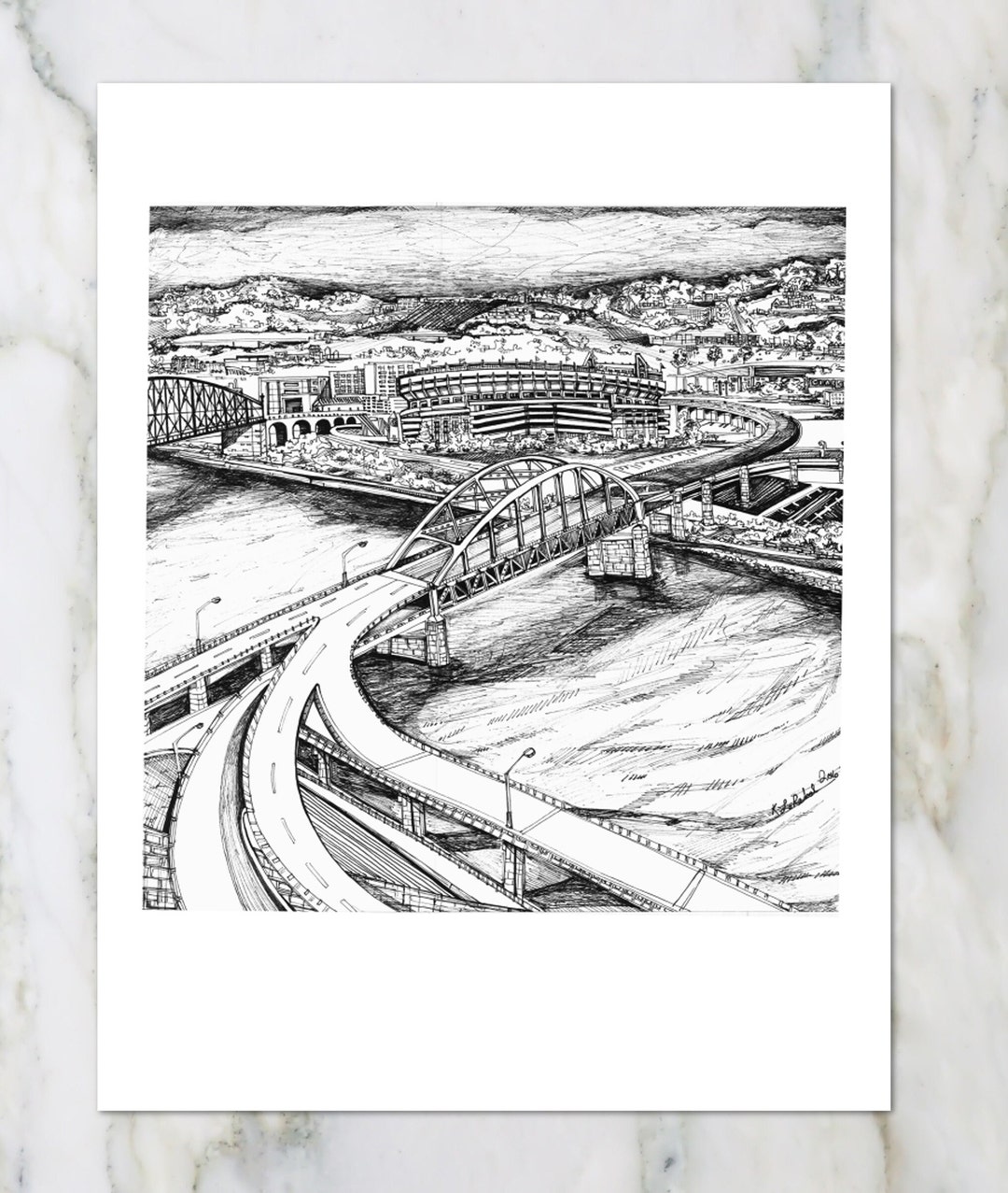 Three Rivers Stadium | Pittsburgh Drawing | Wall Art by Klorebel - Etsy