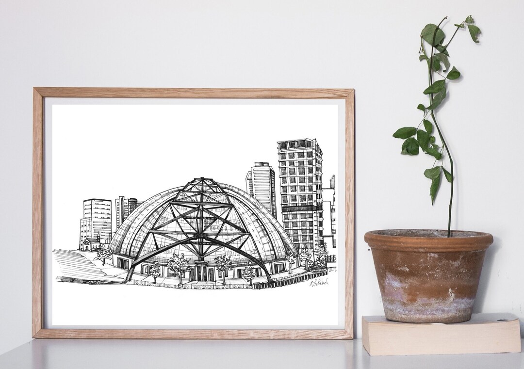 Civic Arena | Pittsburgh Drawing | Pen and Ink Wall Art by Klorebel - Etsy