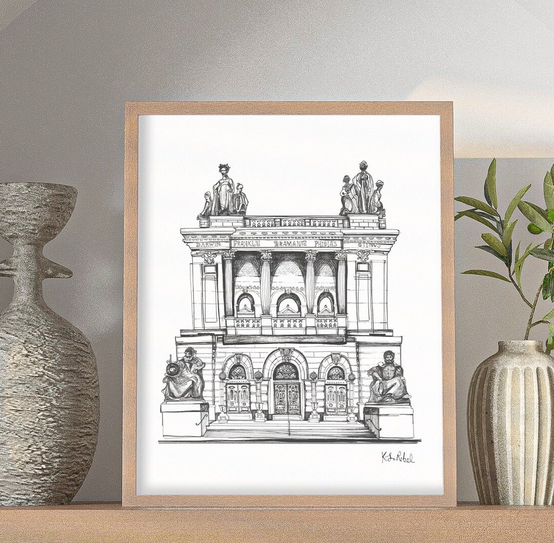 Carnegie Natural History Museum | Pittsburgh Drawing | Pen and Ink Wall ...