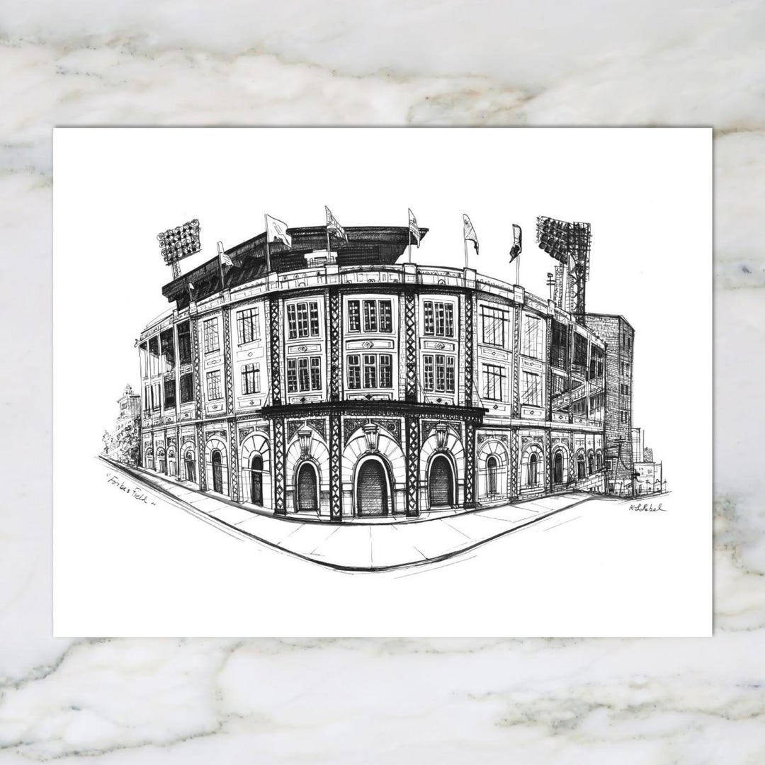 Forbes Field | Pittsburgh Drawing | Wall Art by Klorebel - Etsy
