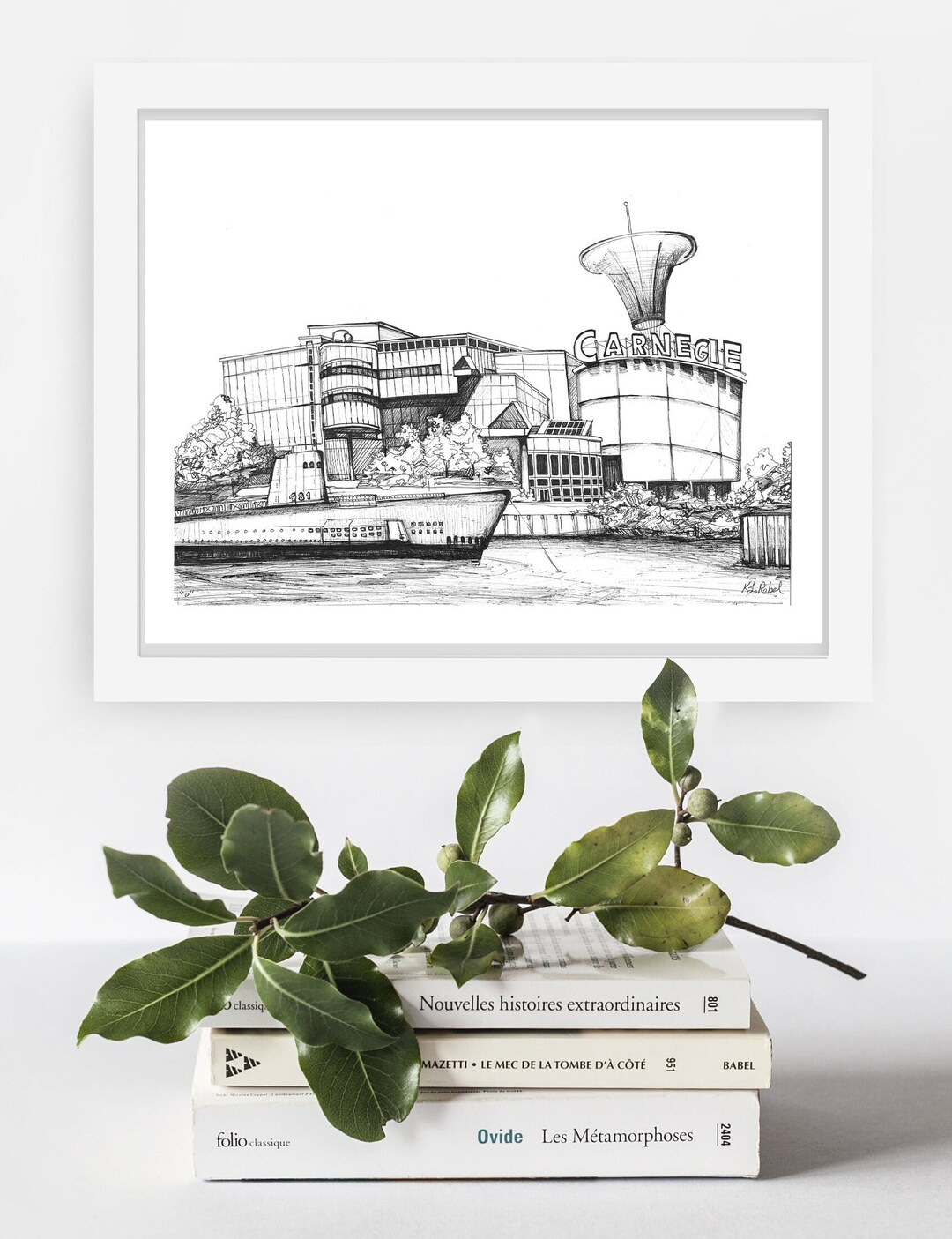 Carnegie Science Center | Pittsburgh Drawing | Pen and Ink Wall Art by ...
