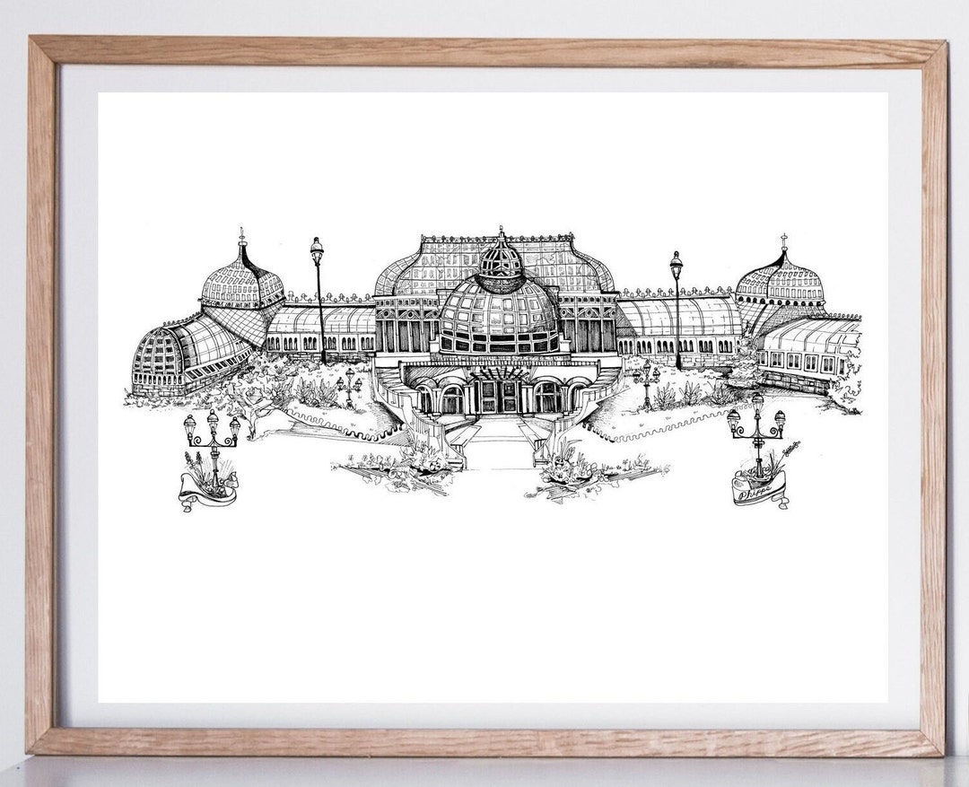 Phipps Conservatory | Pittsburgh Drawing | Pen and Ink Wall Art by ...