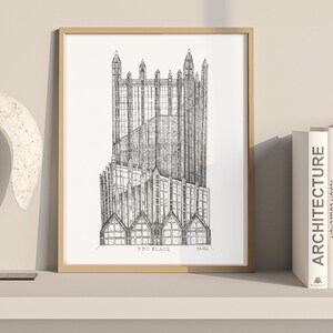 PPG Place Pittsburgh Drawing Pen and Ink Wall Art by Klorebel - Etsy