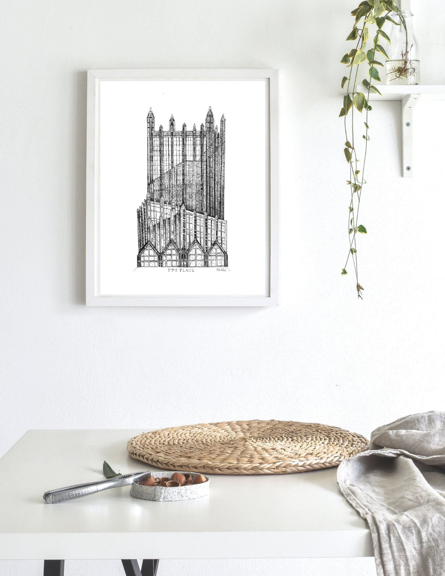 PPG Place | Pittsburgh Drawing | Pen and Ink Wall Art by Klorebel - Etsy