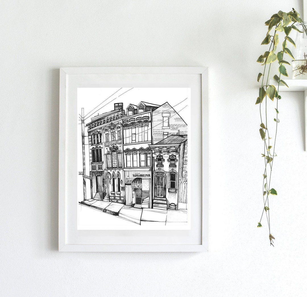 Walker's Pub on Sarah Streeet -southside | Pittsburgh Drawing | Pen and ...