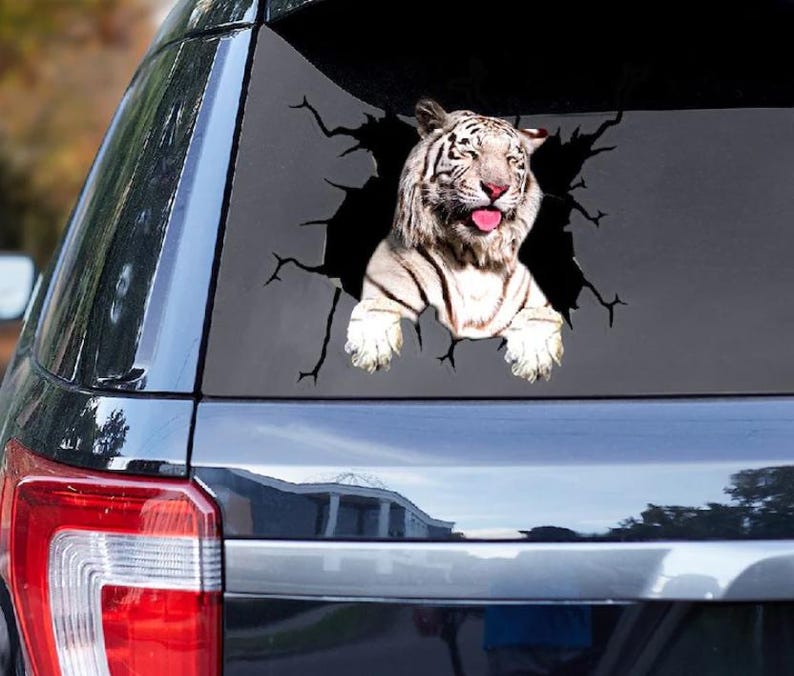 Tiger Vinyl Decal for Car, Tiger Bumper Sticker, Tiger Peeking Vinyl ...