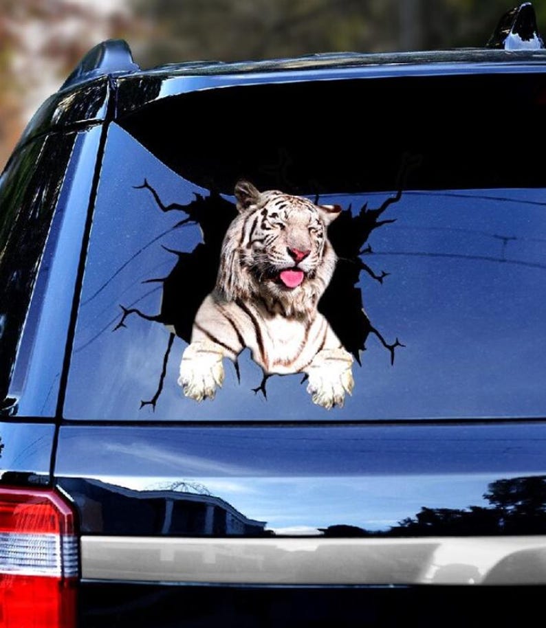 Tiger Vinyl Decal for Car, Tiger Bumper Sticker, Tiger Peeking Vinyl ...