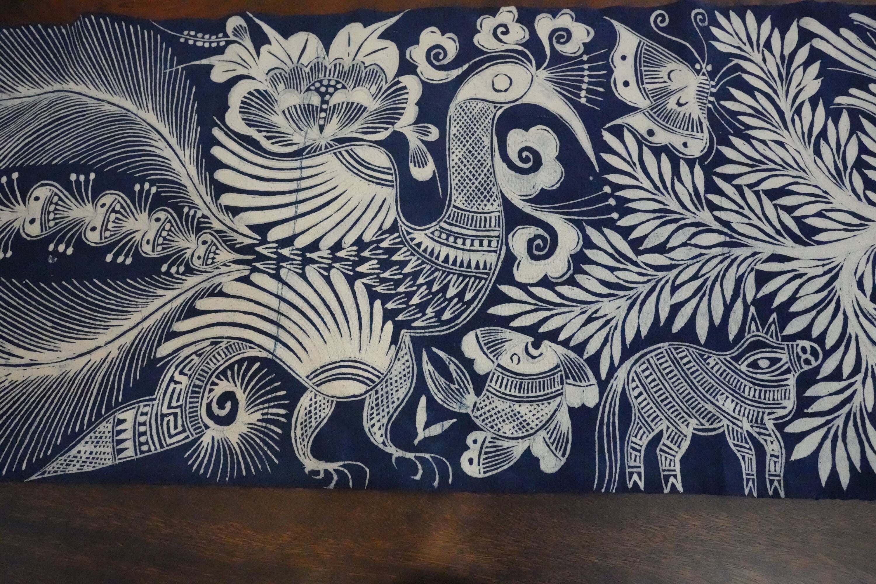 Handcrafted Miao Batik Fabric: Natural Indigo Dye With Intricate Nature ...